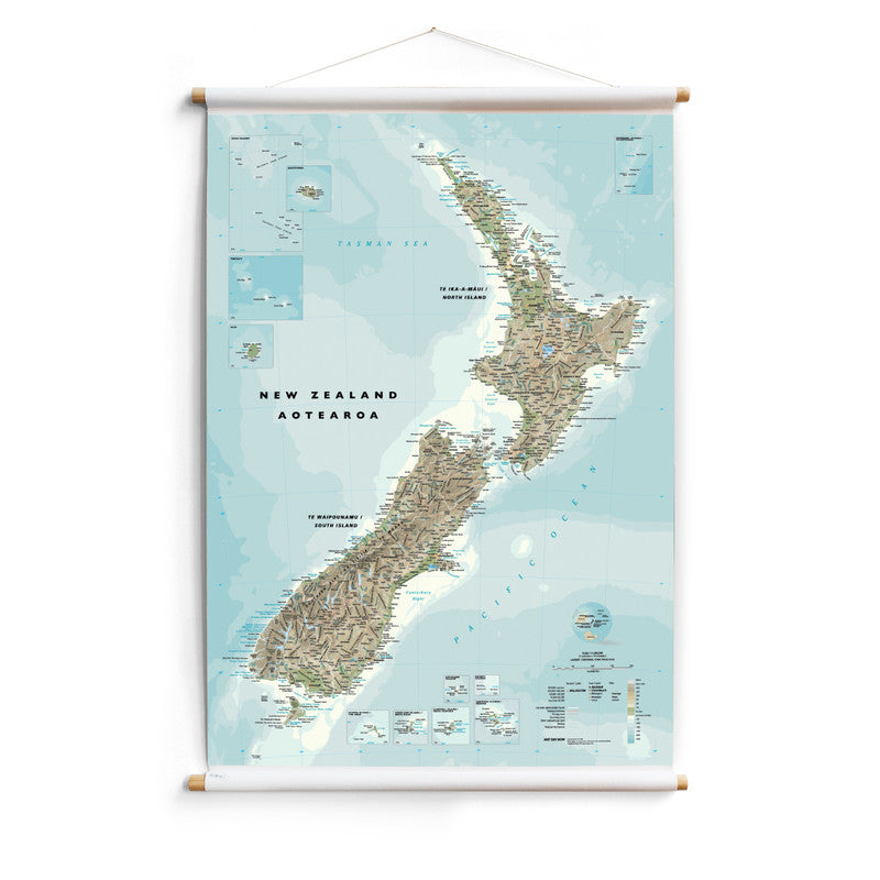 Hanging Canvas Map of Aotearoa/New Zealand – PAPER PLANE